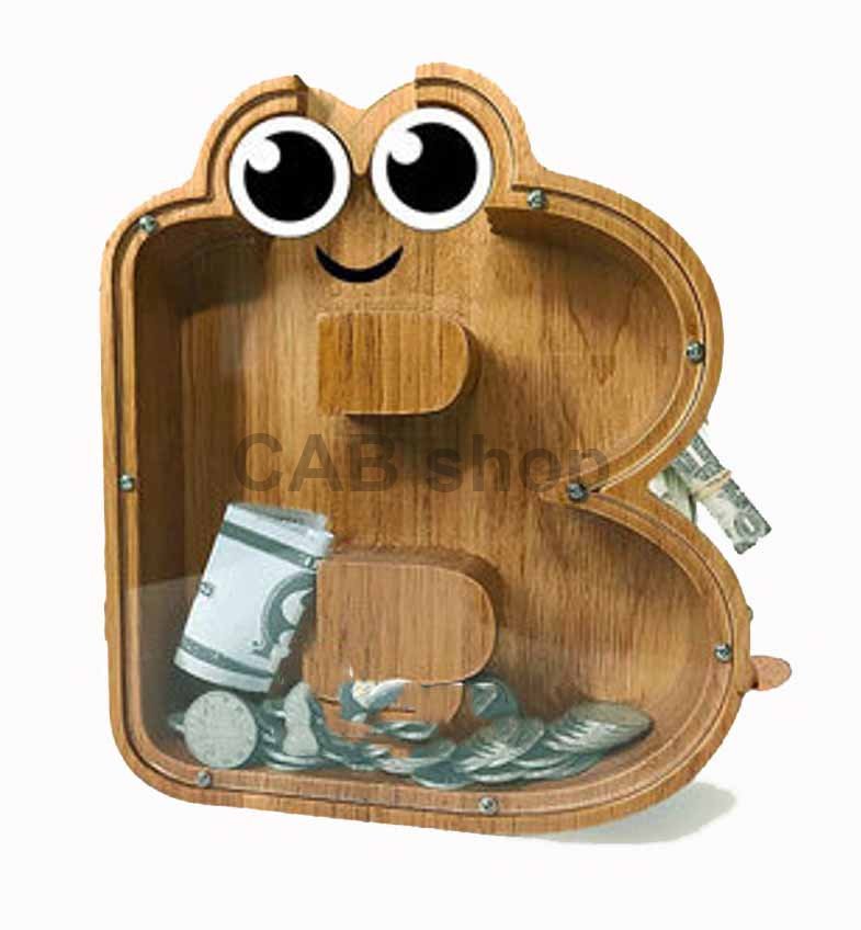Wooden money box - Letter B